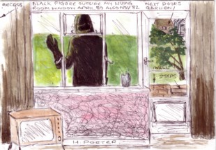 Three Cases of Encounters With a Tall, Black, Alien Figure by Hilary Porter